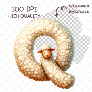 Natural Sheep Alphabet Clipart Fluffy Sheep Png Nursery Decoration PNG ...