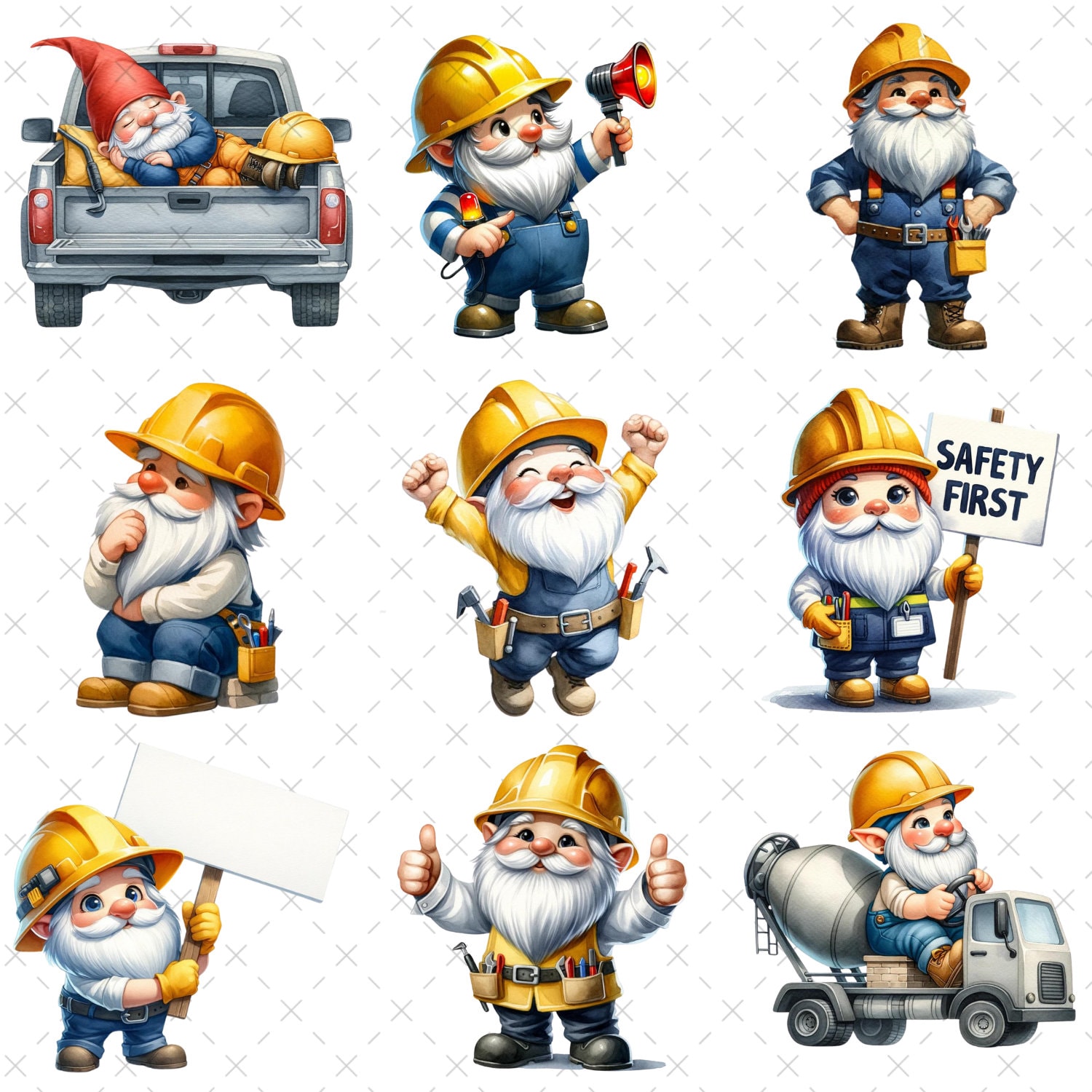 Construction Gnome Clipart Engineer Gnome PNG Gnome Sulimation ...