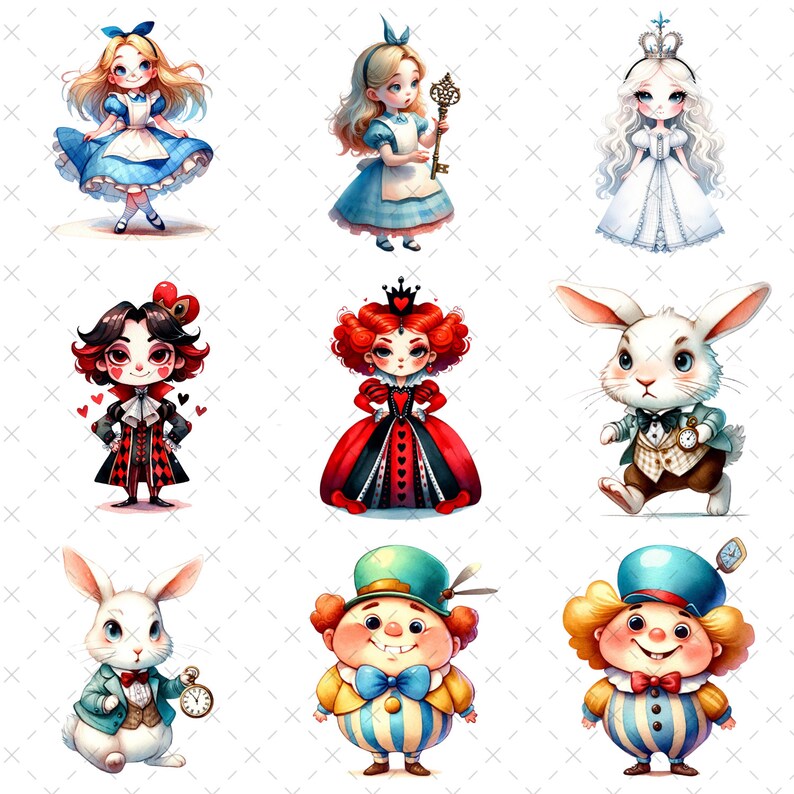Alice in Wonderland Clip Art Alice in Wonderland Decor Nursery Wall Art ...