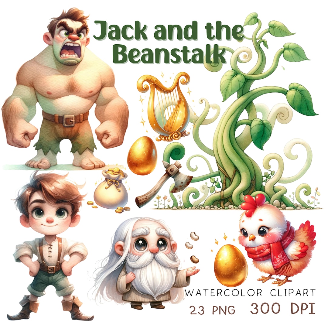 Jack and the Bean Stalk Book PNG Fairy Tale Clipart Story Time Jack and ...