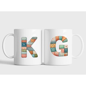 Patchwork Alphabet A-Z Clip Art Watercolor Alphabet Image Files Fabric ...