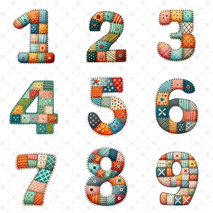 Patchwork Alphabet Clipart: Watercolor Fabric Letters (PNG Digital ...