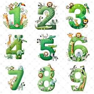 Safari Alphabet A-Z Clip Art Watercolor Alphabet Image File Animal ...