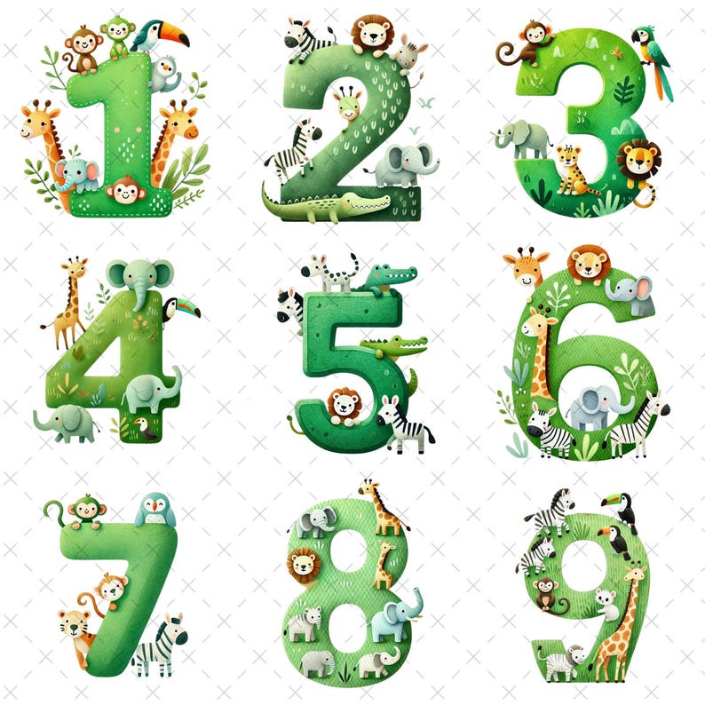 Safari Alphabet A-Z Clip Art Watercolor Alphabet Image File Animal ...