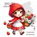 Little Red Riding Hood Png Watercolor Fairy Tale Clipart Cute Girl ...