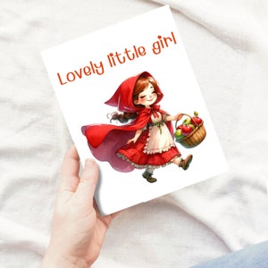 Little Red Riding Hood Png Watercolor Fairy Tale Clipart Cute Girl ...
