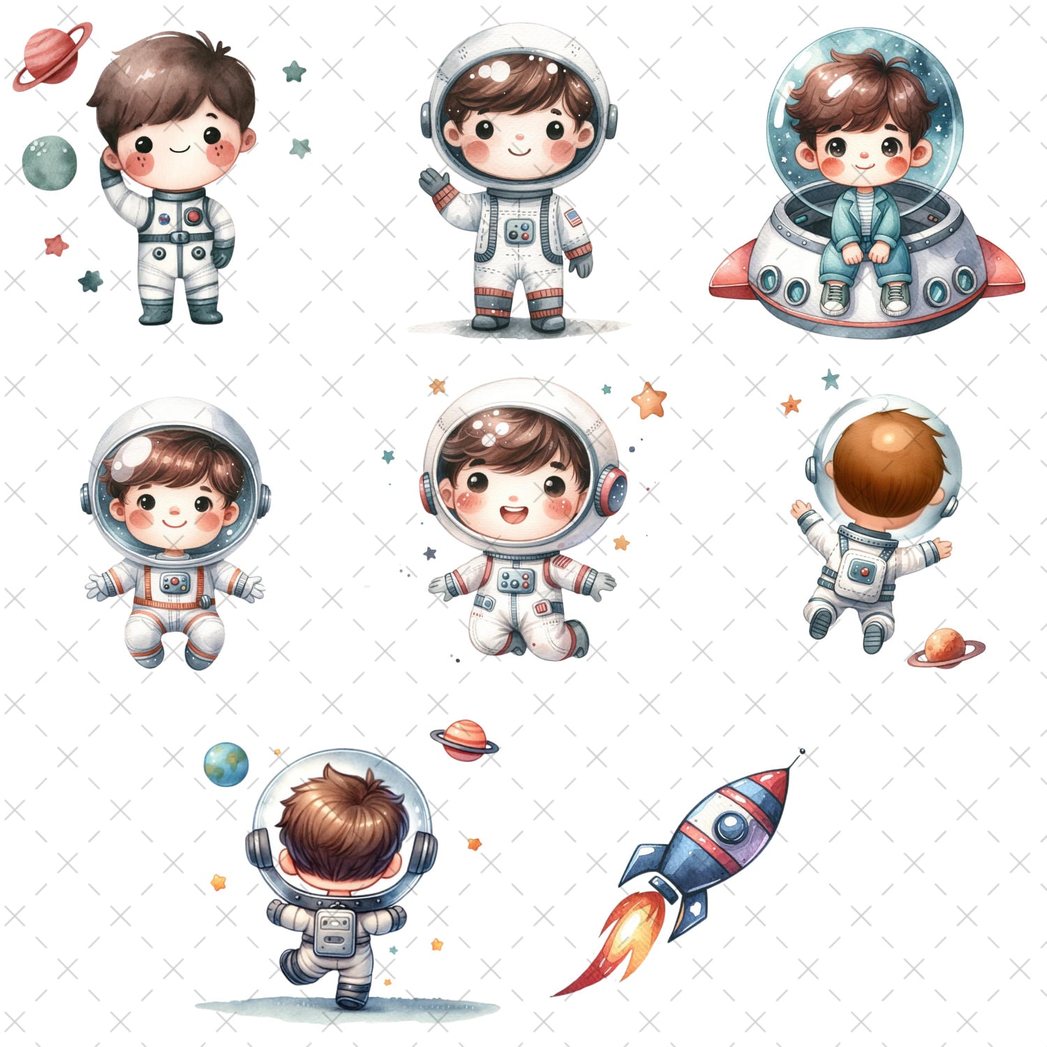 Cute Astronaut PNG Space Clipart Boy Astronaut Sublimation Rocket Boy ...