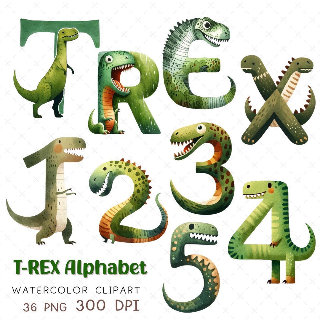 T-rex Alphabet Dinosour Clipart Dinosour Alphabet Image File Trex ...