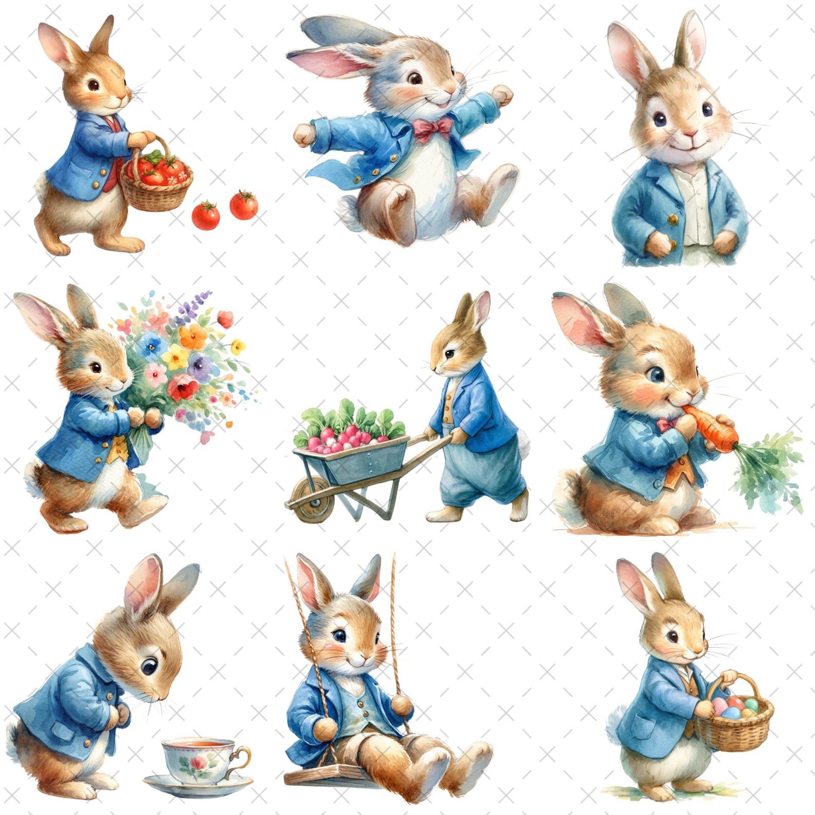 Peter Rabbit Clipart Cute Bunny Sublimation Peter Rabbit PNG Nuresr ...