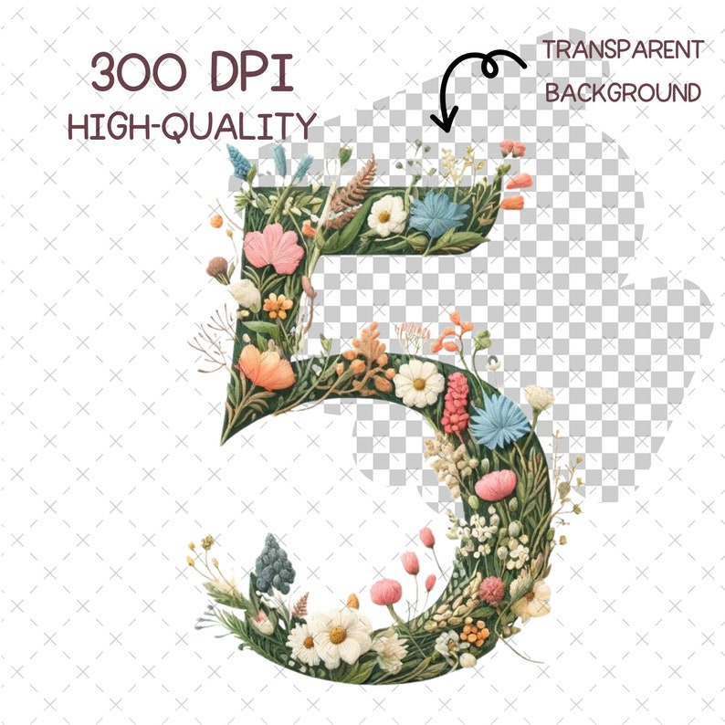 Wild Flower Alphabet Clip Art Watercolor Letter PNG Floral Alphabet ...