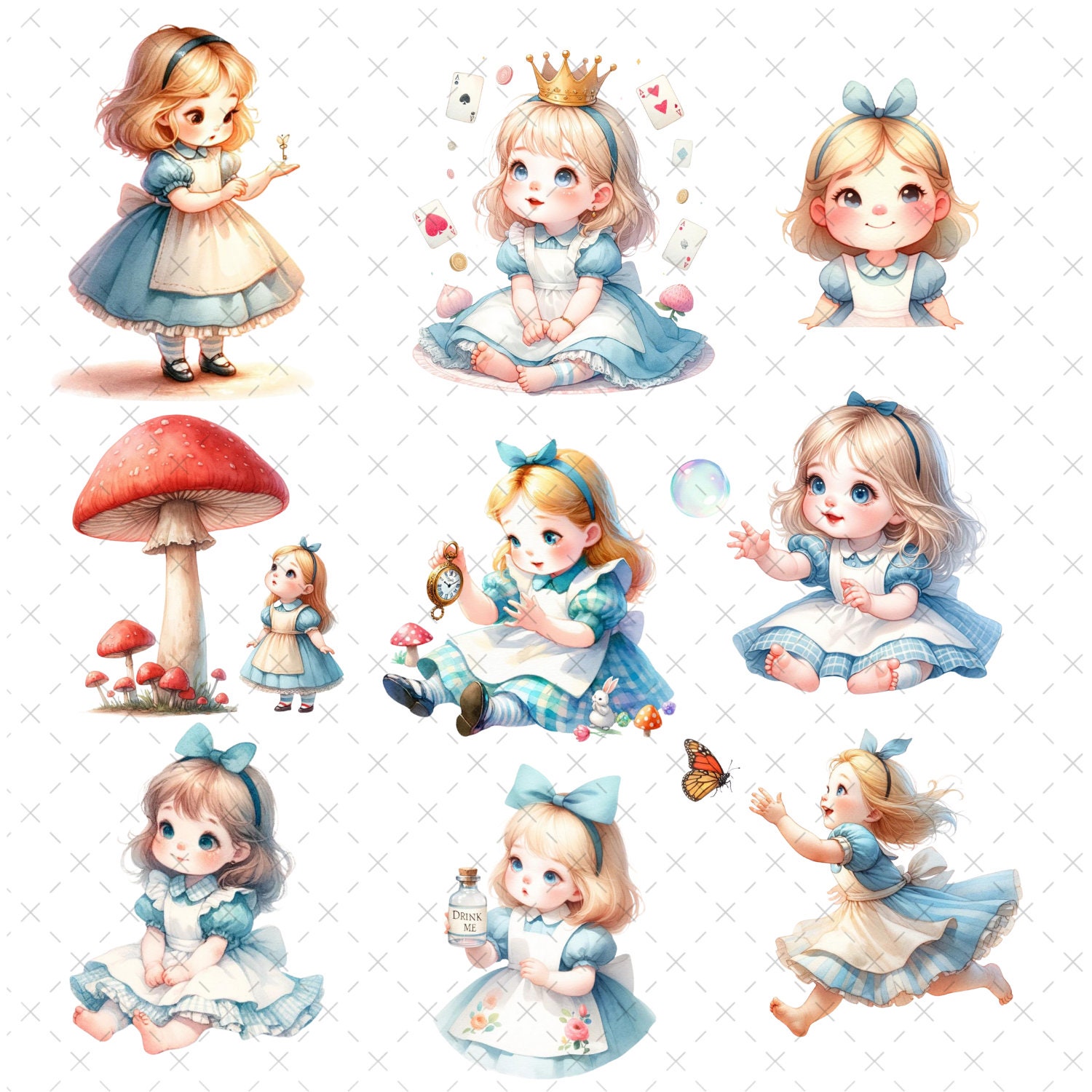 Alice in Wonderland Clip Art Alice in Wonderland Decor Nursery Wall Art ...