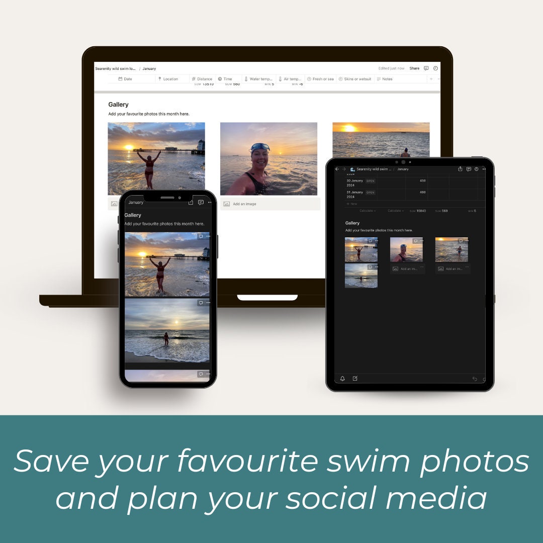 Wild Swim Log, Yearly Swim Tracker, 2024, 12 Months, 366 Days, Open ...