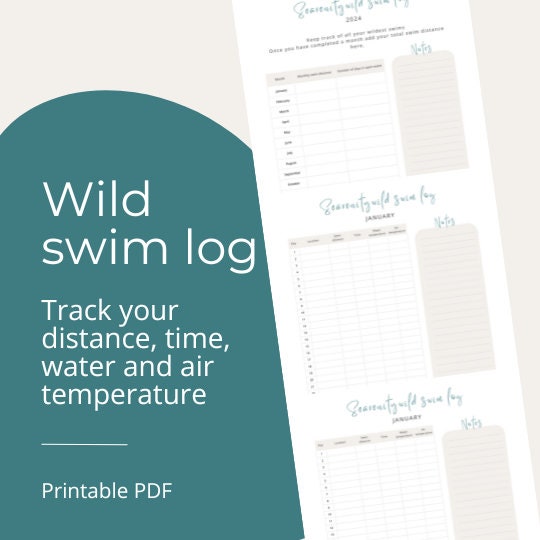 Yearly Wild Swim Log, Printable PDF, 366 Days, 12 Months - Etsy