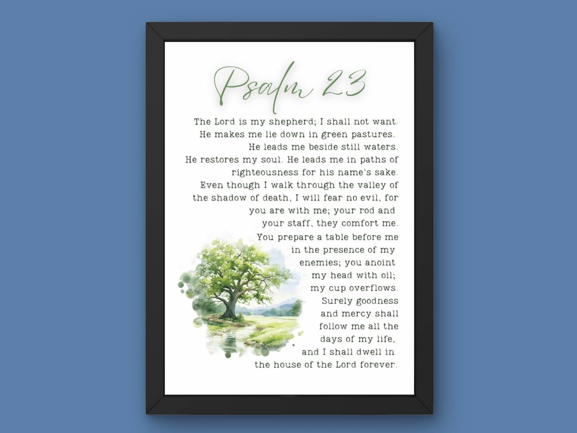 Downloadable Psalm 23, Psalm 23 Digital Download Printable, Psalm 23 ...