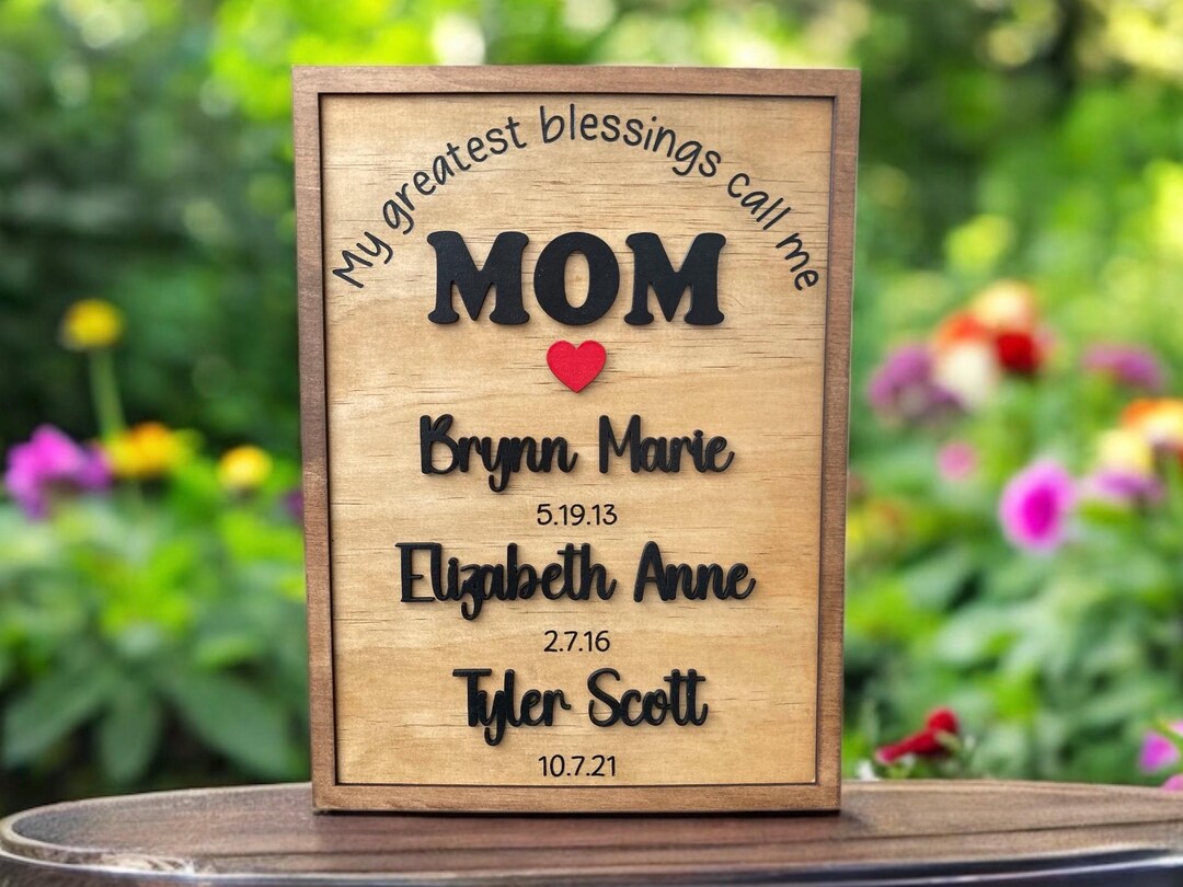 Mom Sign, Mothers Day Gift, Personal Wood Sign for Mom, Personalized ...