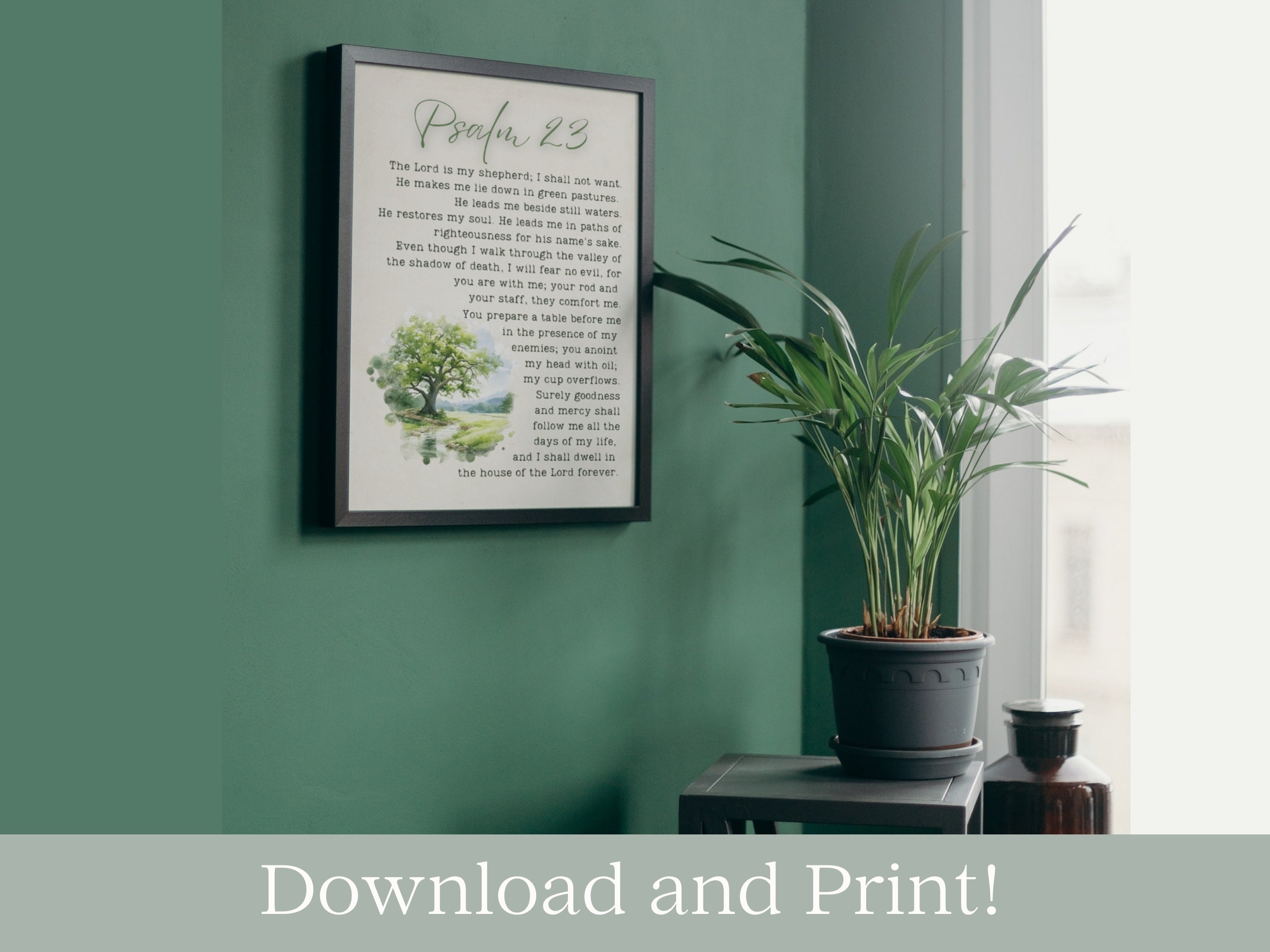 Downloadable Psalm 23, Psalm 23 Digital Download Printable, Psalm 23 ...