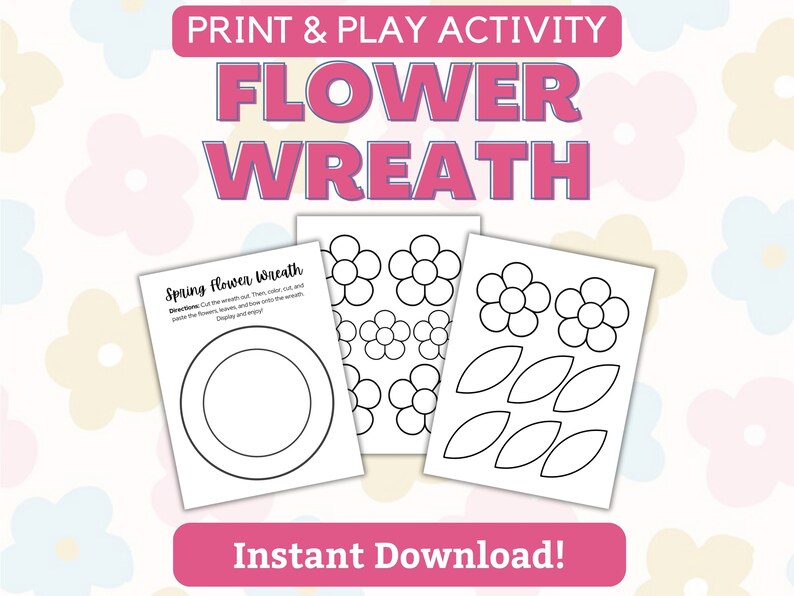 Printable Spring Activity Preschool Craft, Build a Flower Wreath ...
