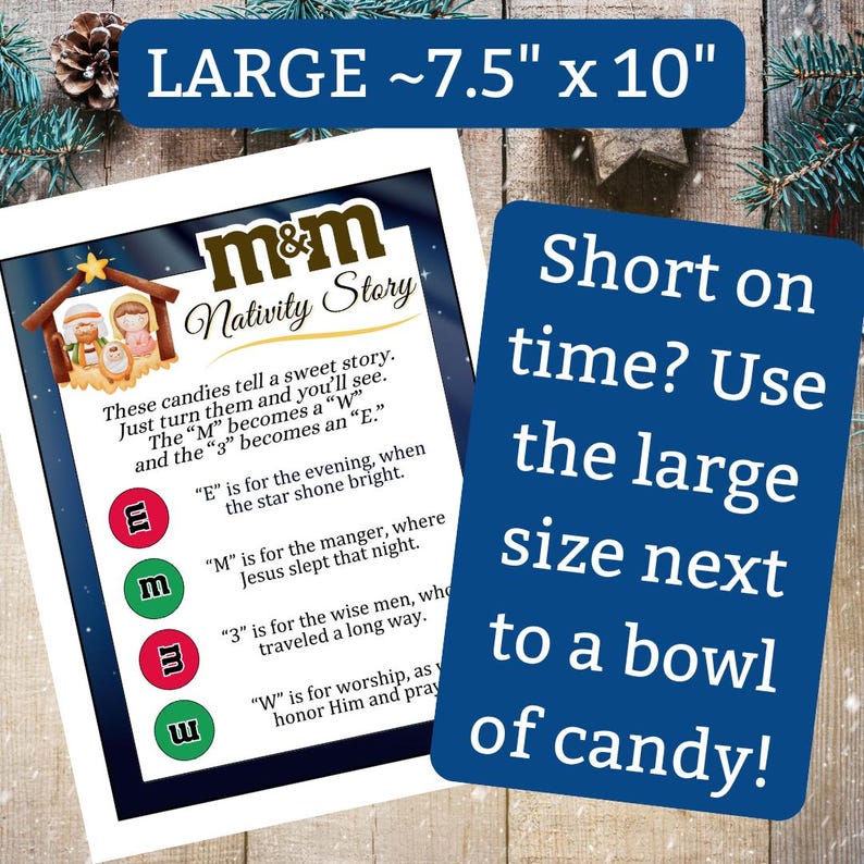 EDITABLE M&m's NATIVITY Story, Christmas Poem Handout, PRINTABLE ...