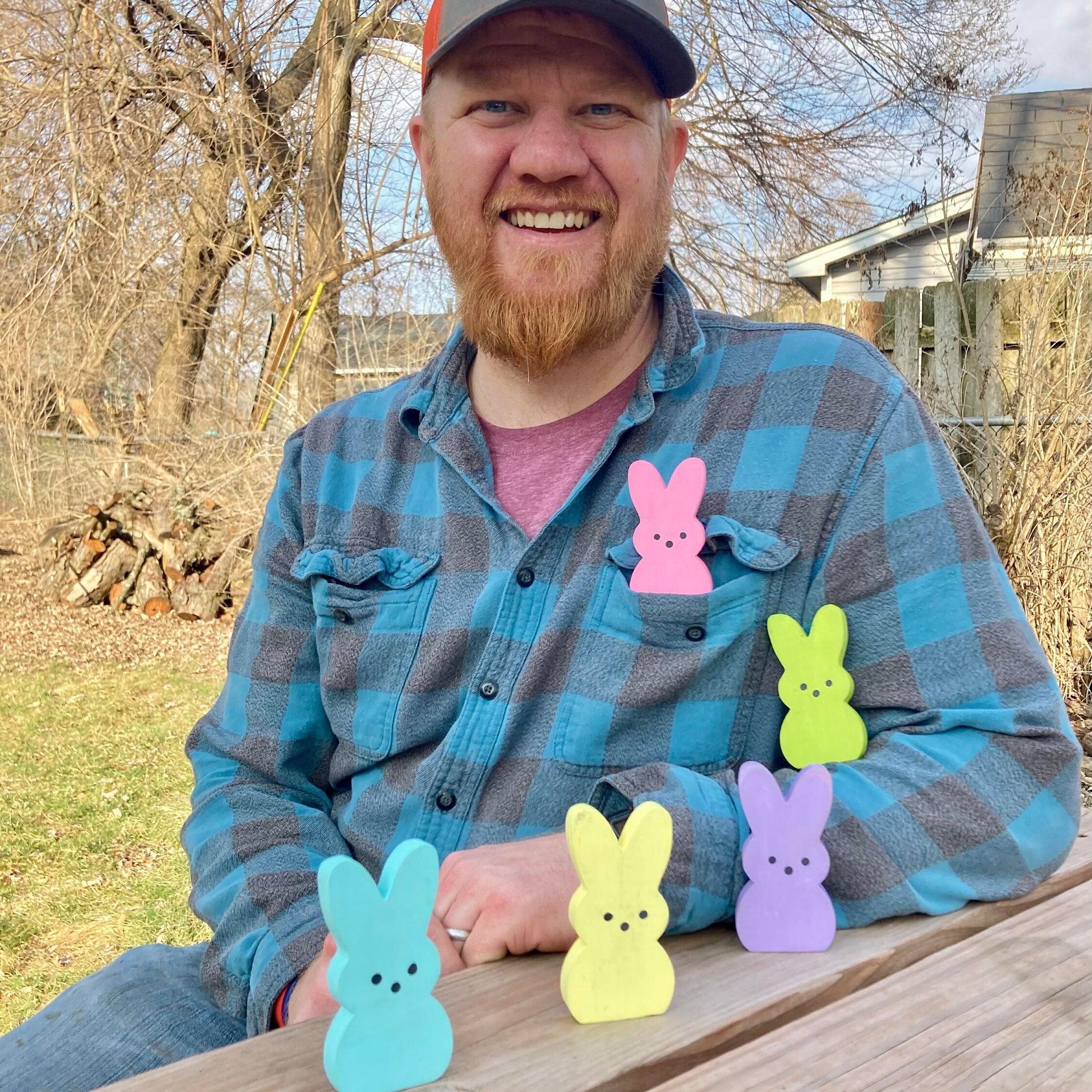 Set of 5 Wooden PEEPS, Easter Decor, Adorable Easter Shelf Sitters ...