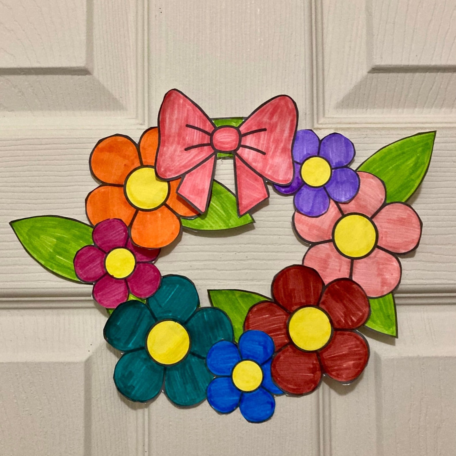Printable Spring Activity Preschool Craft, Build a Flower Wreath ...