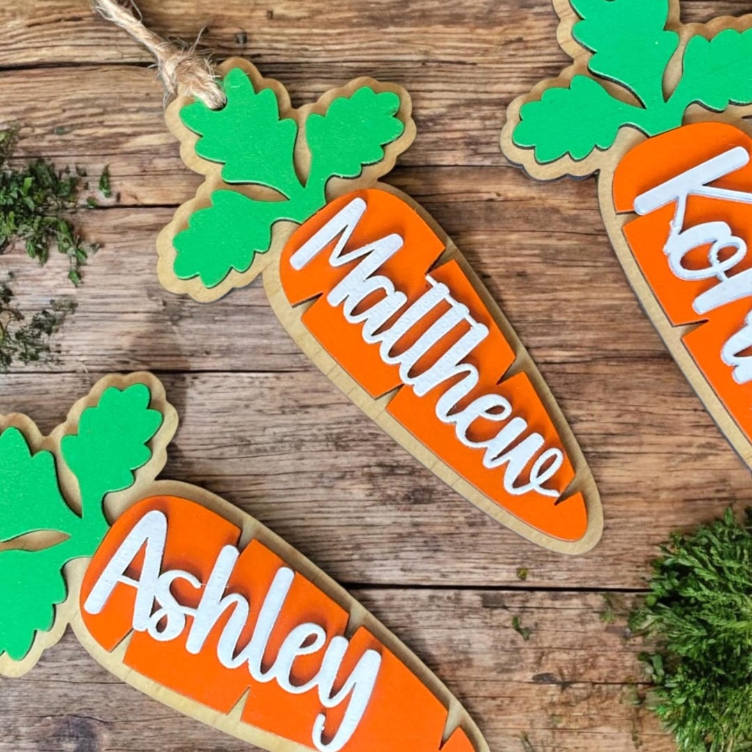 Personalized CARROT Easter Basket Tag | Carrot Tag | Custom EASTER TAG ...