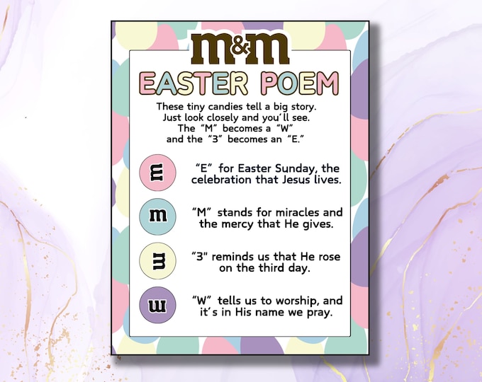 M&M Easter Story Tag - Etsy