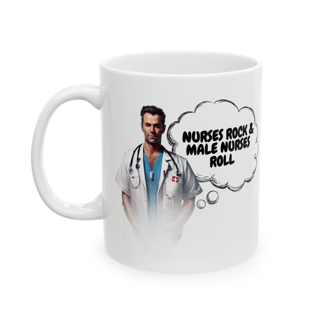 Nurses Rock and Male Nurses Roll | Nurse Themed Mug | Gift Idea for ...
