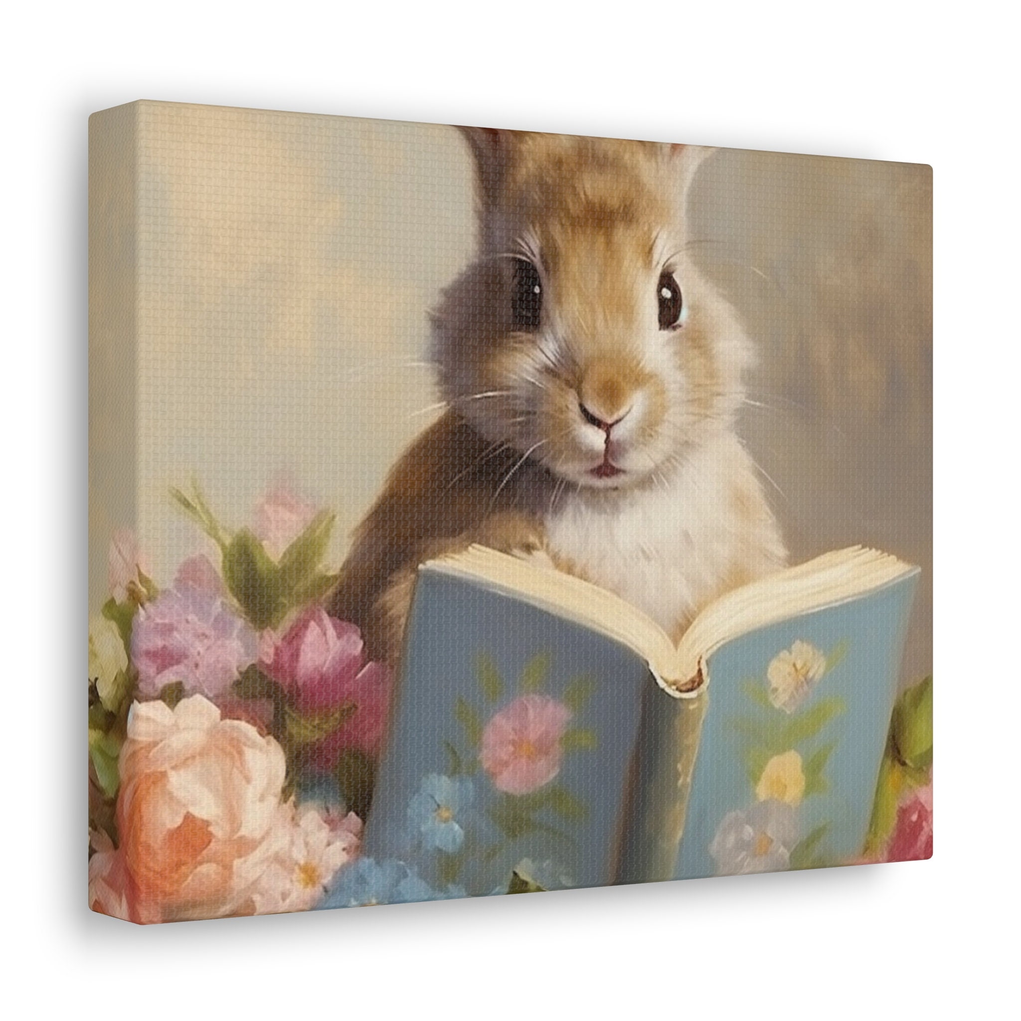 Cute Easter Bunny Reading Book Easter Wall Art Spring Print Easter ...