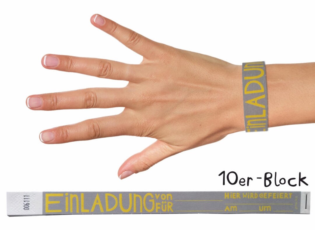 Invitation Wristbands (10 Straps) 