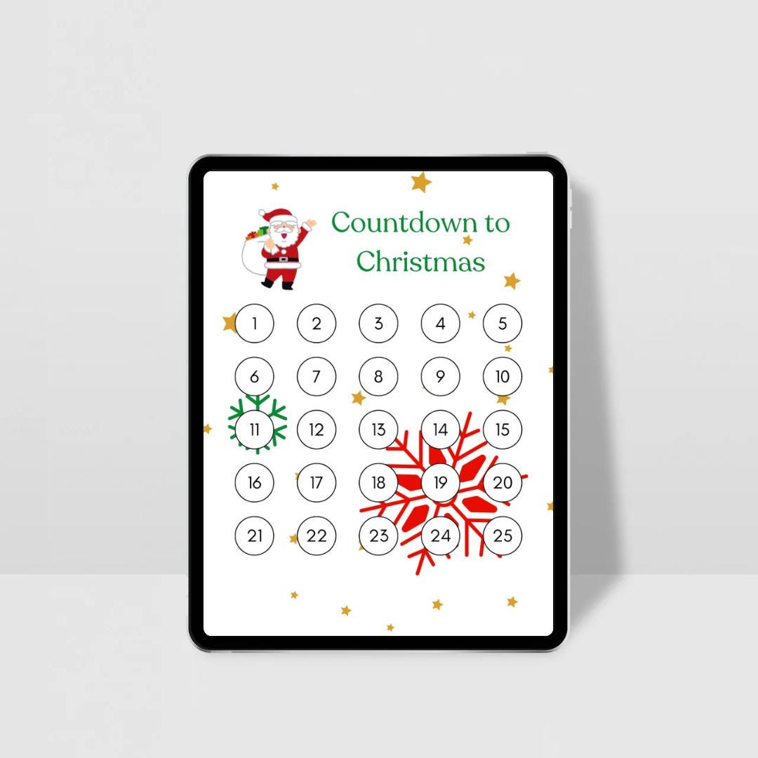 Christmas Countdown Bundle of 5 Advent Coloring Sheets (digital ...