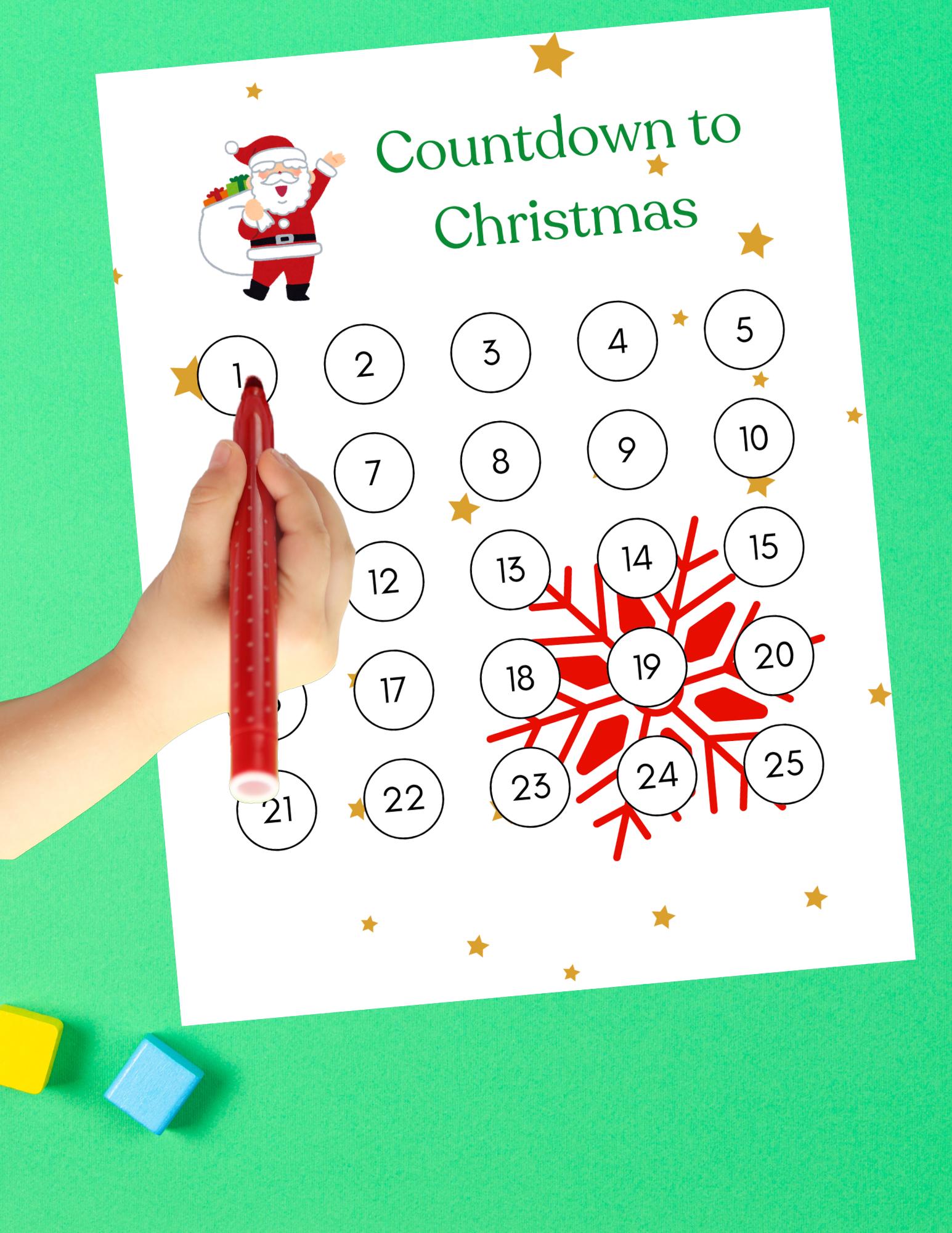 Christmas Countdown Coloring Sheet (digital Download Print) 8.5x11 - Etsy