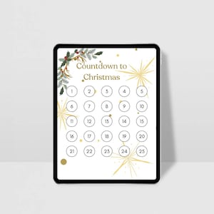 Christmas Countdown Coloring Sheet (digital Download Print) 8.5x11 - Etsy