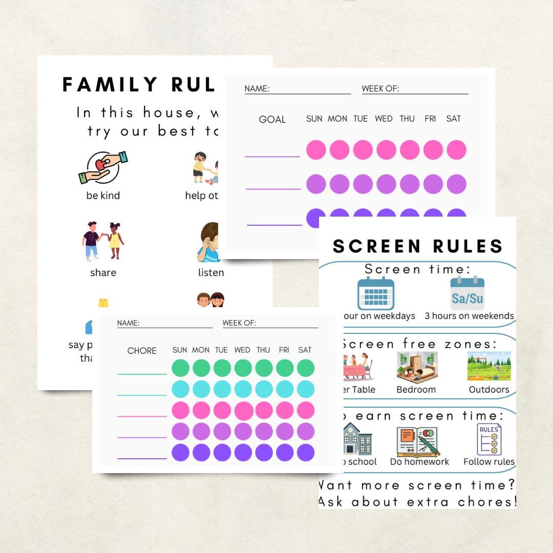 Ultimate Family and Screen Rules & Chore and Behavior Charts Bundle for ...