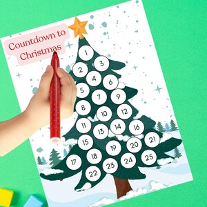 Christmas Tree Countdown Coloring Sheet (digital Download Print) 8.5x11 ...