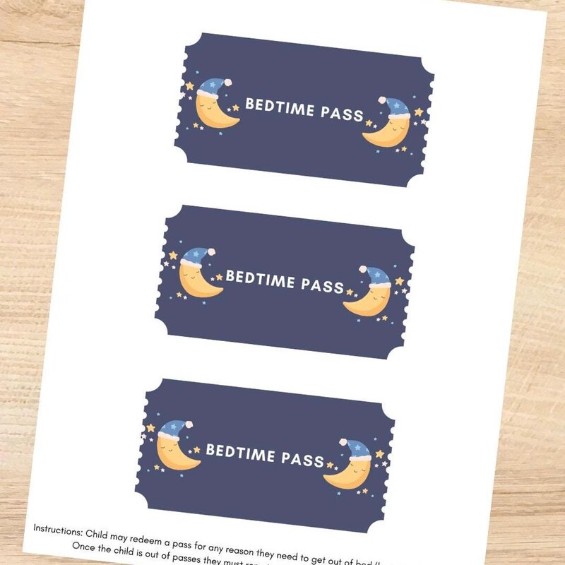 Kids Bedtime Pass - Etsy UK