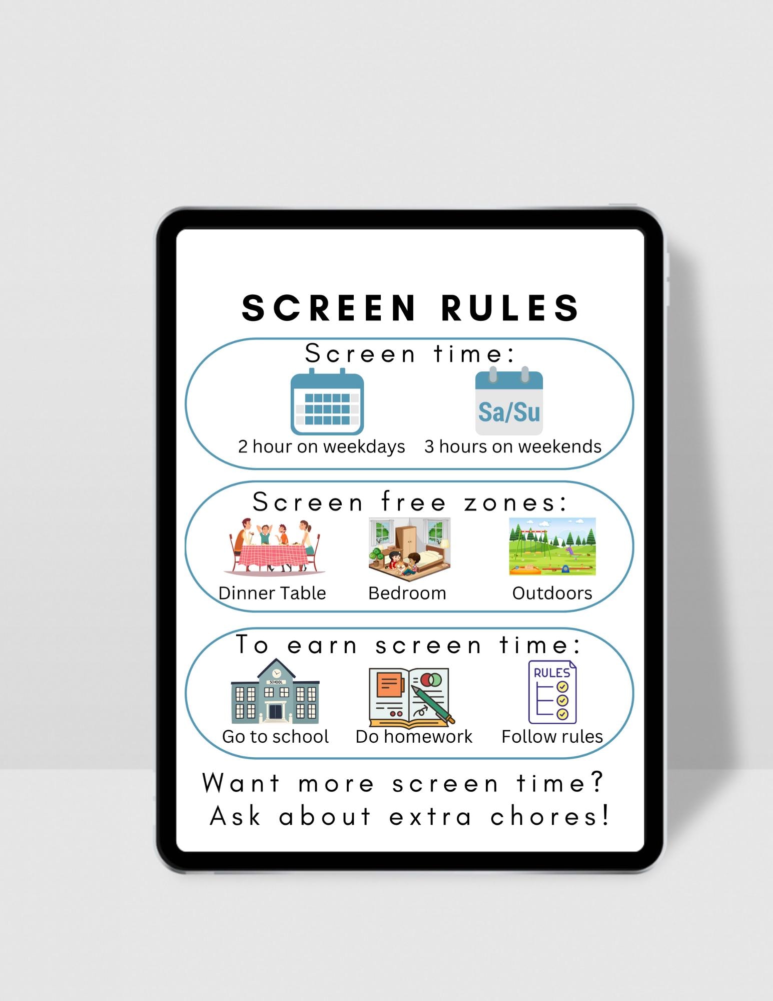 Screen Time Rules for Kids and Families (2 Hours Screen Time on ...