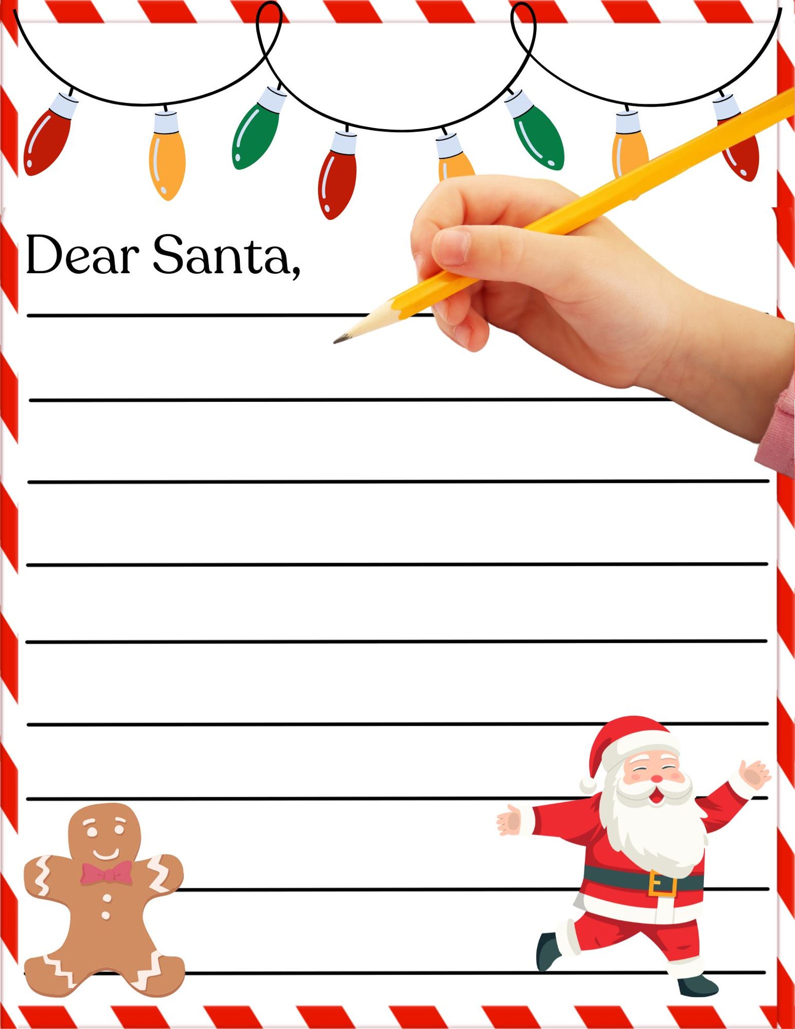 Christmas Santa Letter Template for Kids (digital Download Print) 8 ...