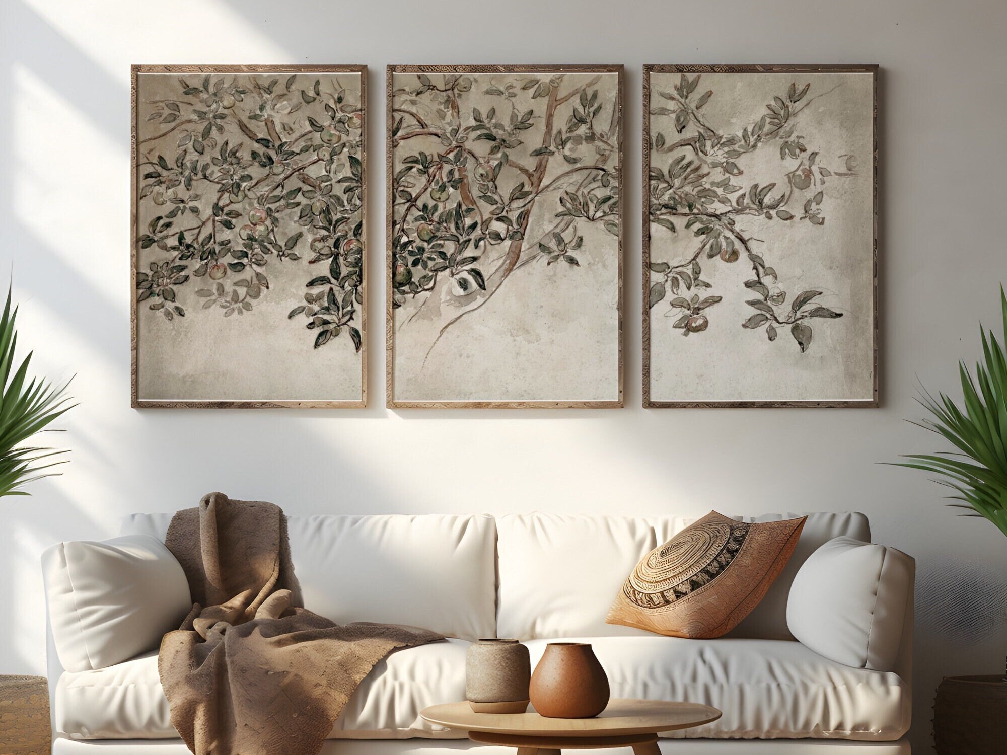 Vintage Tree Branch Split Wall Prints Split Botanical Poster Wall Art ...