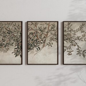 Vintage Tree Branch Split Wall Prints Split Botanical Poster Wall Art ...