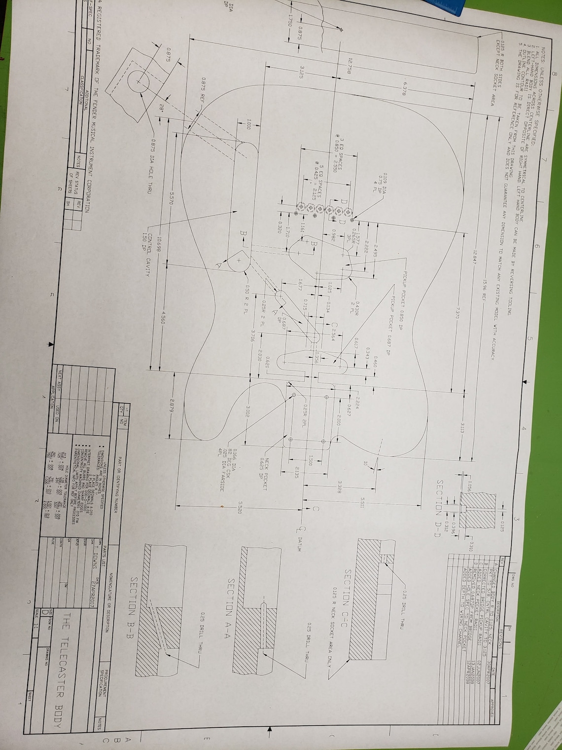 Telecaster Guitar Template - Etsy