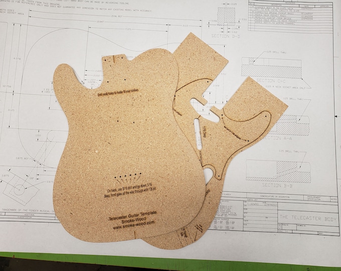 Telecaster Guitar Template - Etsy