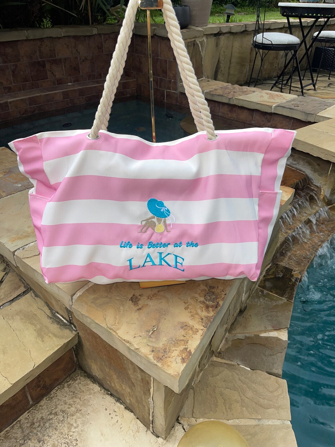 Lake Bag Embroidered Custom Life is Better the Lake Duffel Bag ...