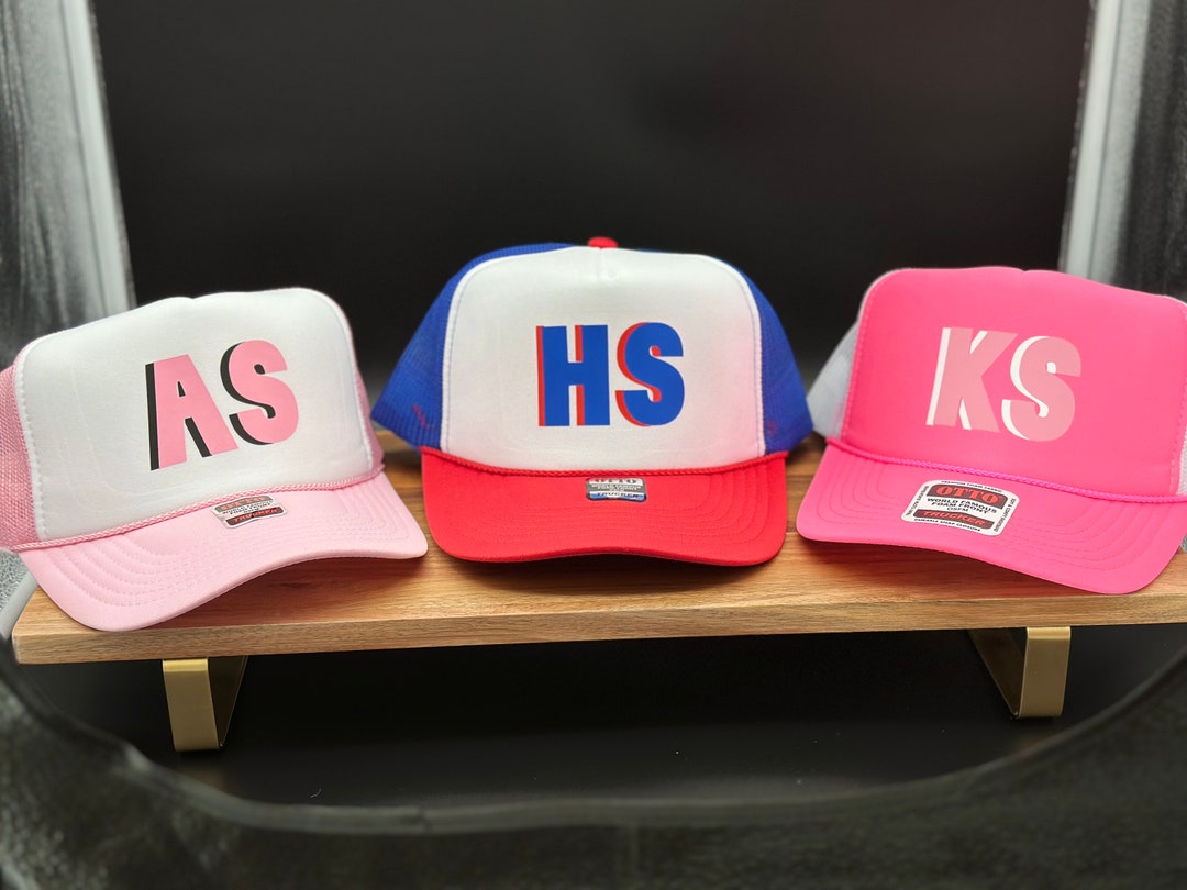 Shadow Monogram Trucker Hat Custom Monogram Hat Custom Shadow Monogram ...