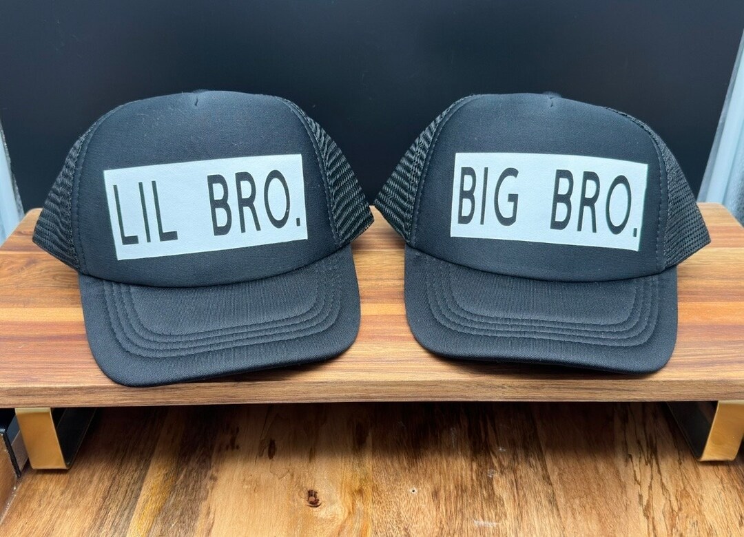 Set of Kids Lil Bro Big Bro Trucker Hats Custom Kids Trucker Hat ...
