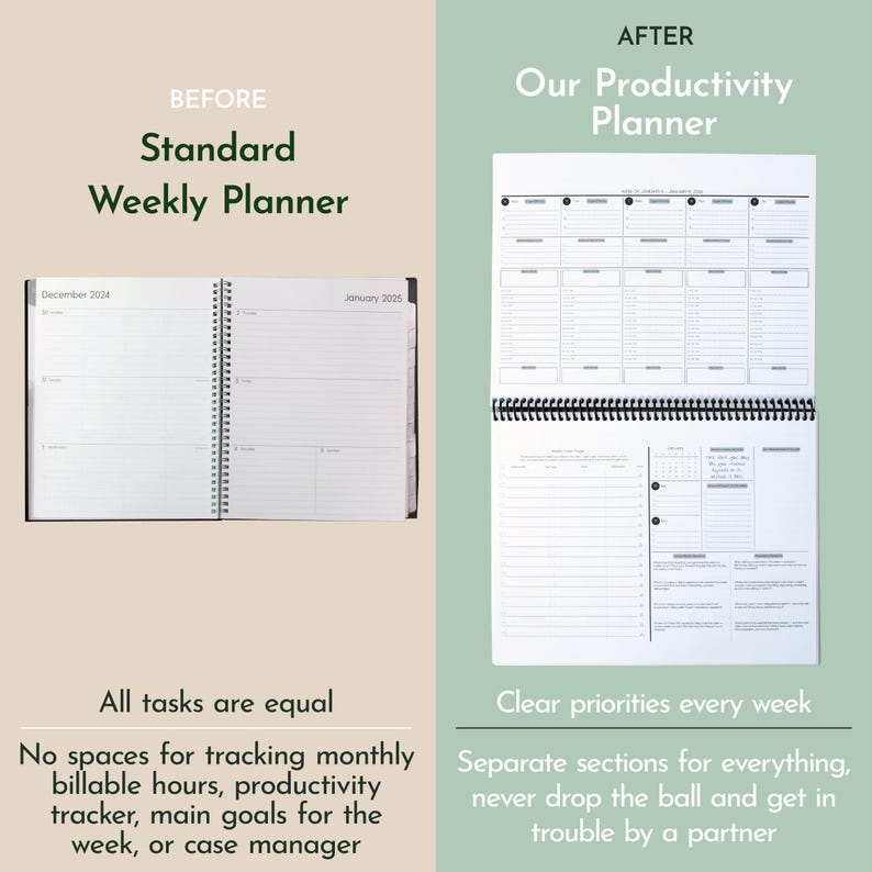 2026 Lawyer Productivity Planner | Associate Attorney Weekly Organizer ...