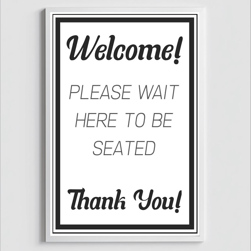 Please Wait to Be Seated Sign - Etsy
