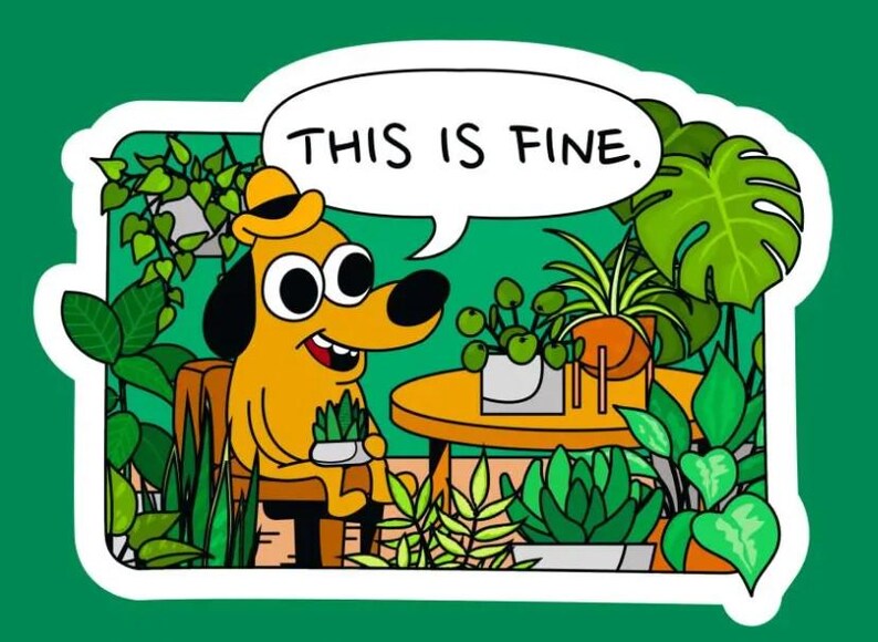 This is Fine Funny Dog Meme Sticker - Etsy