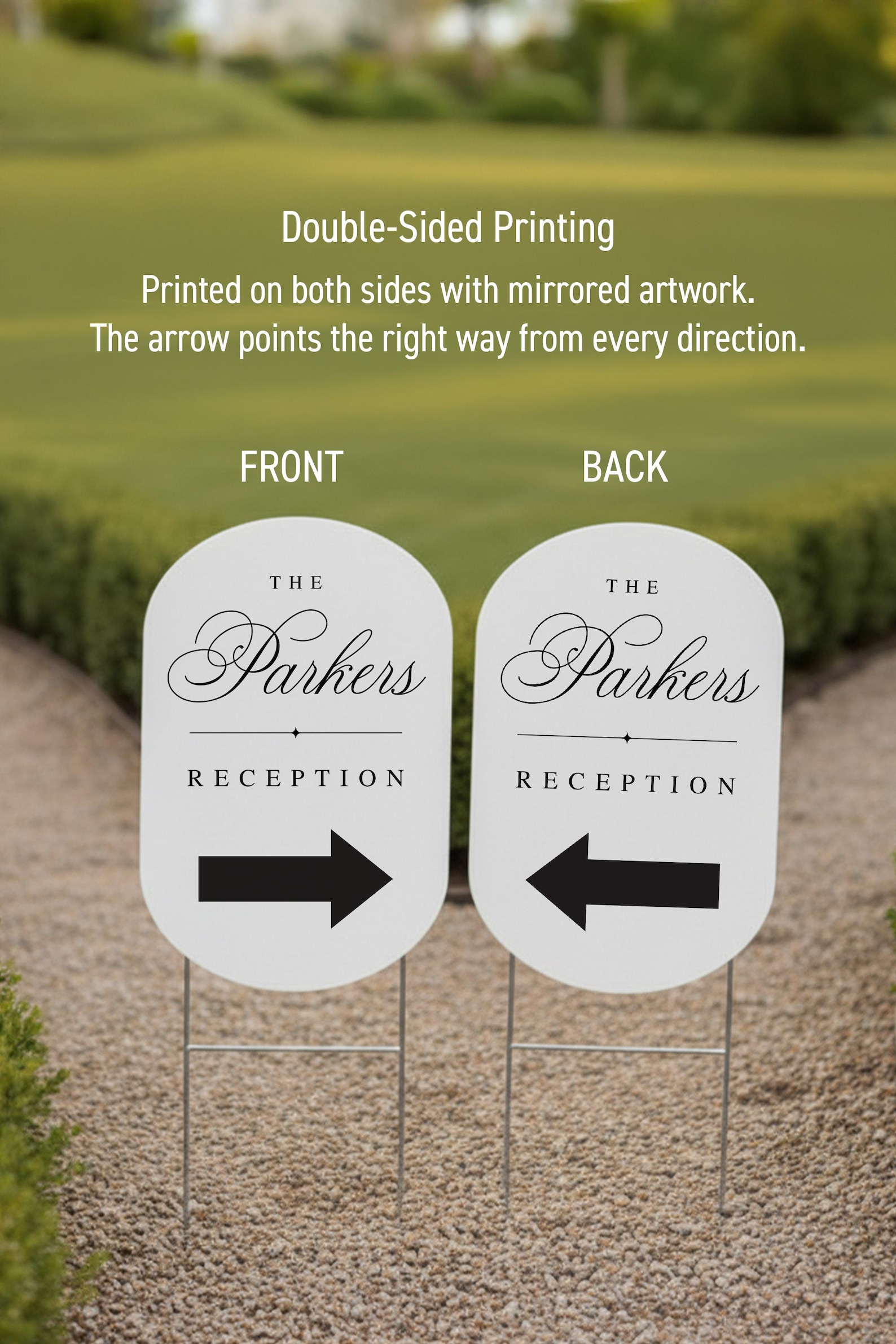 PRINTED Classic Collection Double-sided Wedding Yard Sign W/ Stake ...