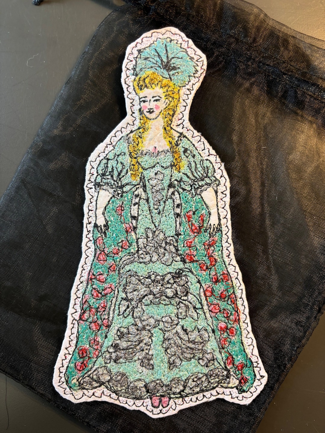 Marie Antoinette Flatsy Textile Art Doll, Ready to Hang or Stick to the ...