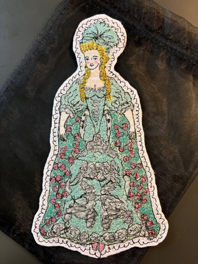 Marie Antoinette Flatsy Textile Art Doll, Ready to Hang or Stick to the ...